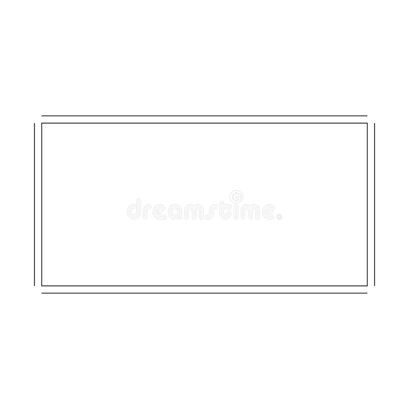 Rectangle Frame Border Shape Icon for Decorative Vintage Doodle Element ...