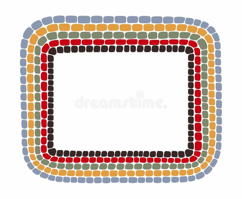 Rectangle Frame with Checkered Print on Borders. Mosaic Frame or Border ...