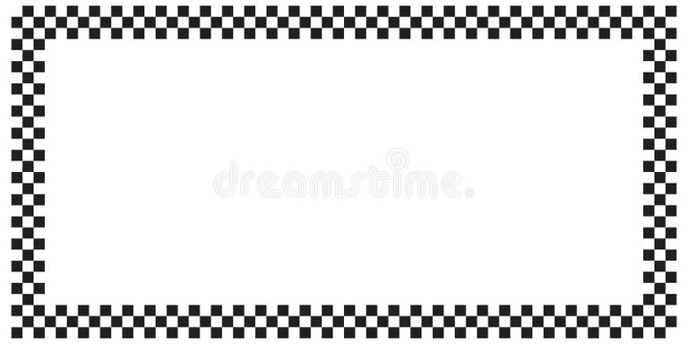 Rectangle Frame with Checkered Print on Borders. Rectangular Vignette ...