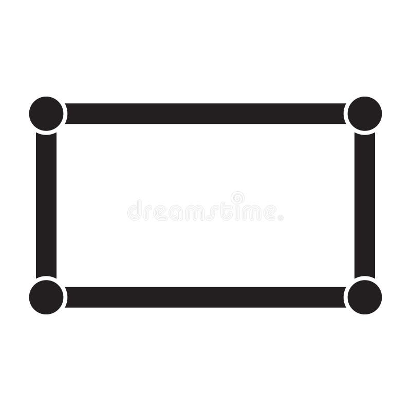 Rectangle Frame with Circles in Corners, Vector Illustration Stock ...