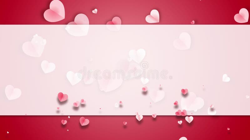 Rectangle Frame with Empty Copyspace for Text. Red Background with Love ...