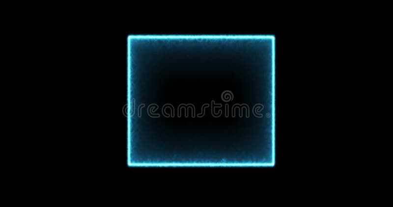 Rectangle, Frame of Energy, Neon, Smoke. Blue Rectangle on a Black ...