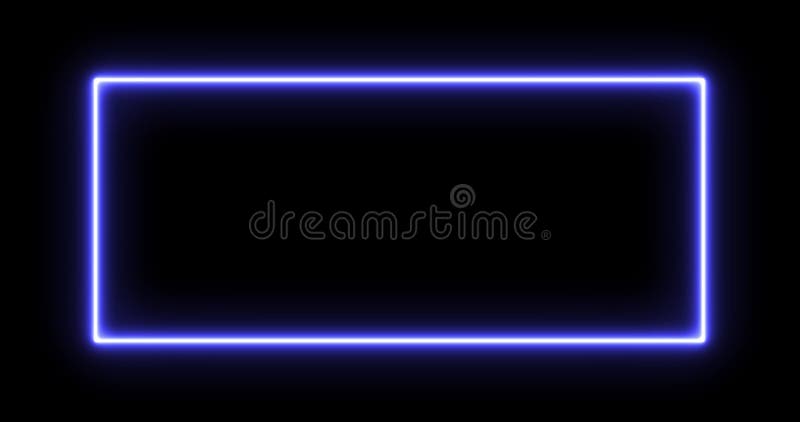 Rectangle, Frame of Energy, Neon, Smoke. Blue Rectangle on a Black ...