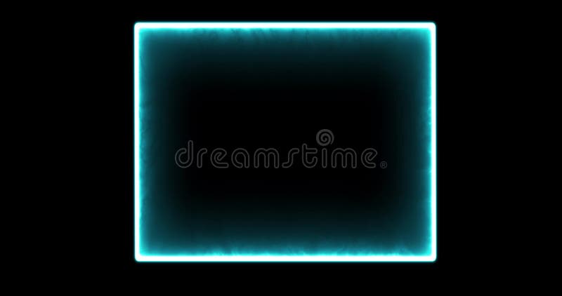 Rectangle, Frame of Energy, Neon, Smoke. Blue Rectangle on a Black ...