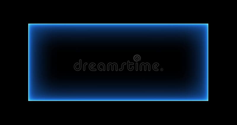 Rectangle, Frame of Energy, Neon, Smoke. Blue Rectangle on a Black ...