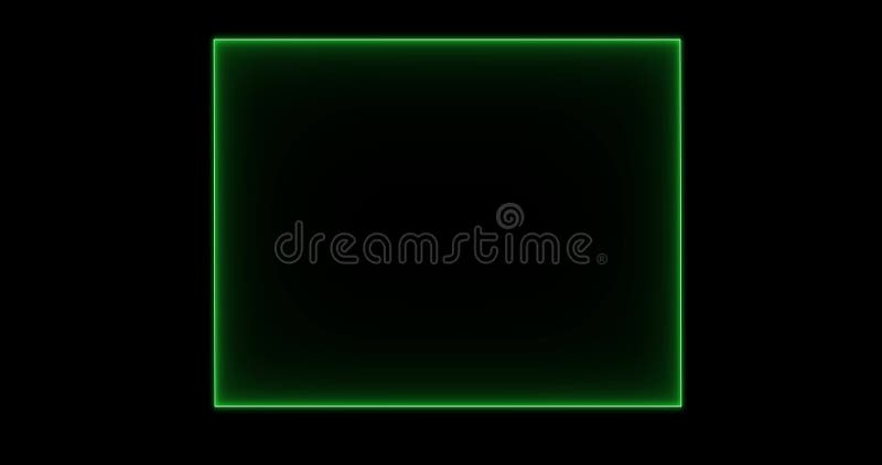 Rectangle, Frame of Energy, Neon, Smoke. Green Rectangle on a Black ...