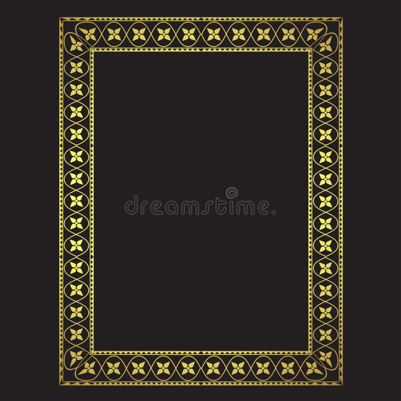 Rectangle Frame Gold Frame Vector Flower Wreath Floral Picture ...