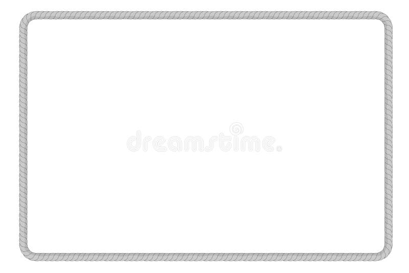 Rectangle Frame from Gray Rope for Your Element Design, Isolated on ...