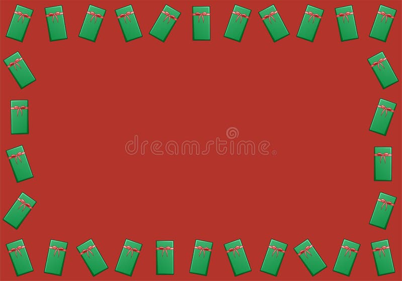 Rectangle Frame with Red Christmas Gift Boxes Stock Illustration ...