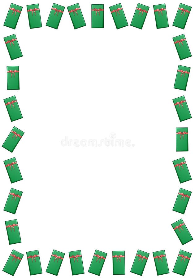 Rectangle Frame with Green Christmas Gift Boxes Stock Vector ...