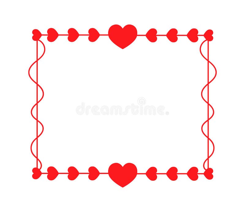 Rectangle Frame with Hearts Flat Icon Wall Decor Element Stock Vector ...
