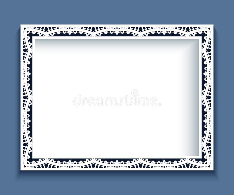 Rectangle Frame with Lace Border Stock Vector - Illustration of border ...