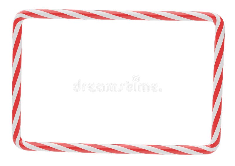 Rectangle Frame Made from Candy Cane Lollipop. Isolated on White ...