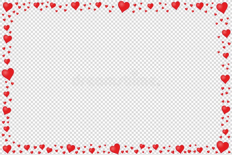Rectangle Frame Made of Red Hearts - Vector Illustration - Isolated on ...