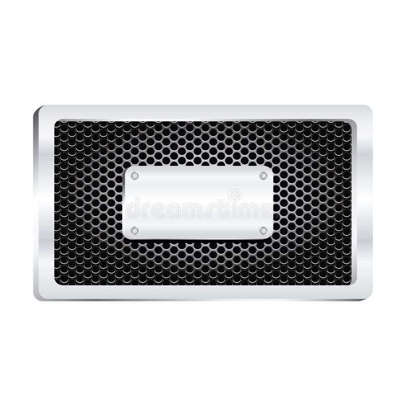 Rectangle Frame Metallic with Grill Perforated and Shiny Brushed Plaque ...