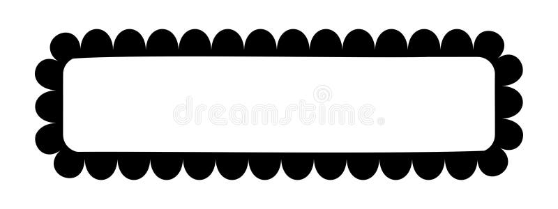 Rectangle Frame with Scallop Borders. Tag, Label, Text Box or Headline ...