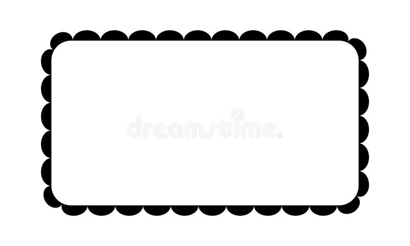 Rectangle Frame with Scalloped Borders. Rectangular Vignette for ...