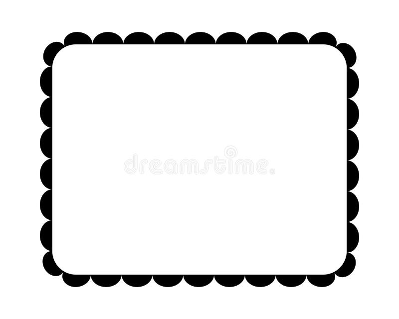 Rectangle Frame with Scalloped Borders. Vignette for Picture or Mirror ...