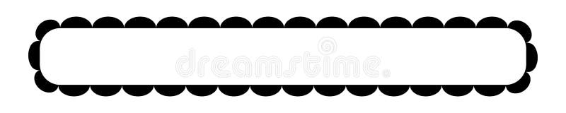 Rectangle Frame with Scalloped Edges. Empty Tag, Box or Label with Wavy ...