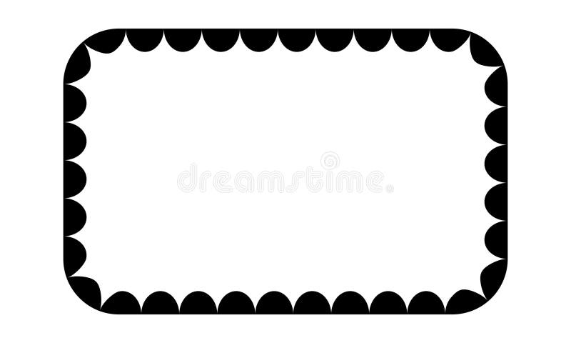 Rectangle Frame with Scalloped Inner Borders. Vignette for Photo or ...