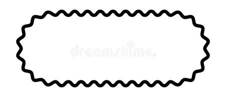 Rectangle Frame with Scalloped Rounded Edges. Oval Shape with Wavy ...
