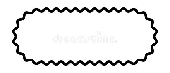 Rectangle Frame with Scalloped Rounded Edges. Oval Shape with Wavy Borders Stock Vector ...