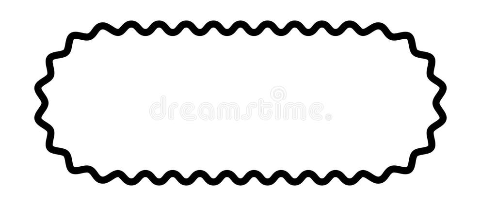 Rectangle Frame with Scalloped Rounded Edges. Oval Shape with Wavy ...