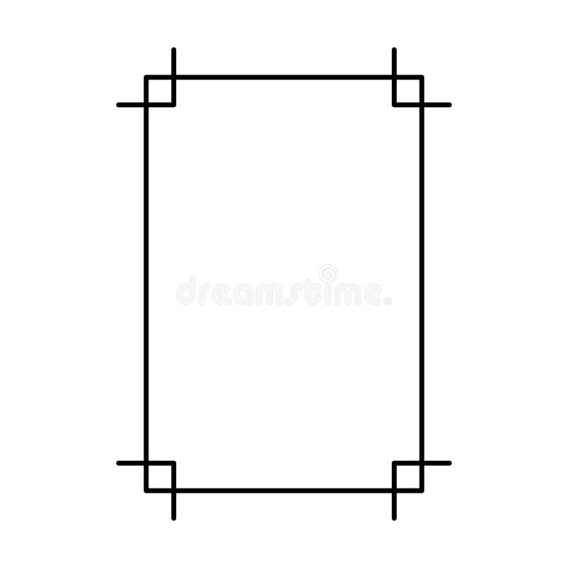 Rectangle Frame Shape Icon, Vertical Decorative Vintage Border Doodle ...