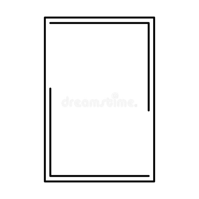 Rectangle Frame Shape Icon, Vertical Decorative Vintage Border Doodle ...