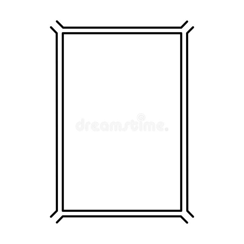 Rectangle Frame Shape Icon, Vertical Decorative Vintage Border Doodle ...