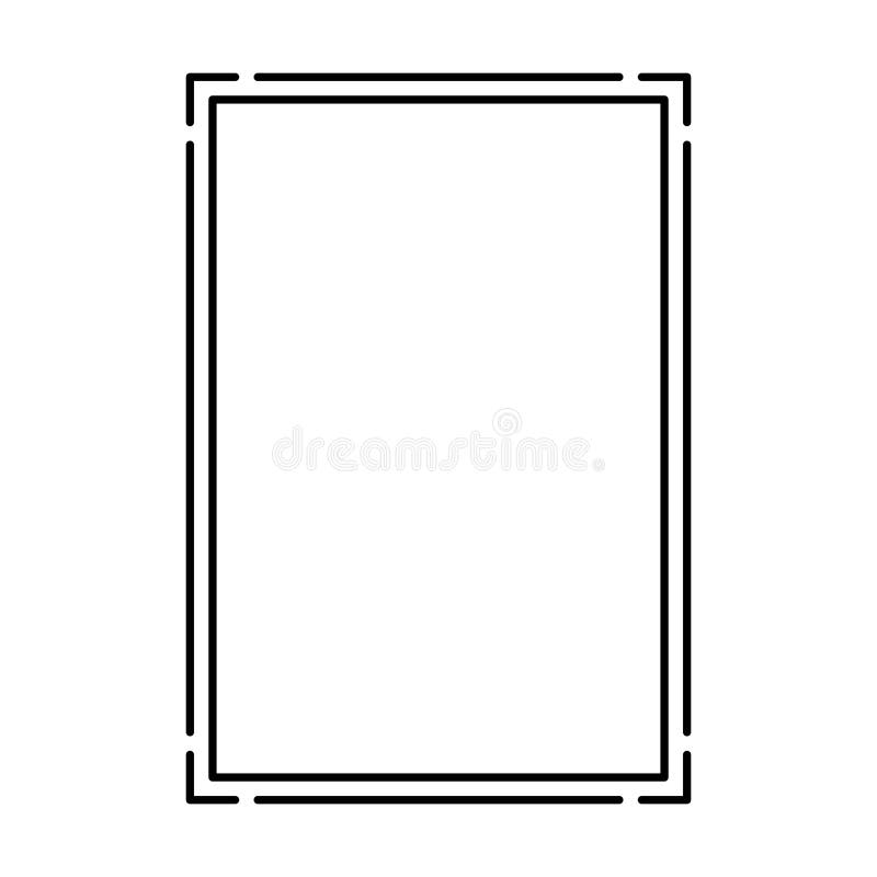 Rectangle Frame Shape Icon, Vertical Decorative Vintage Border Doodle ...