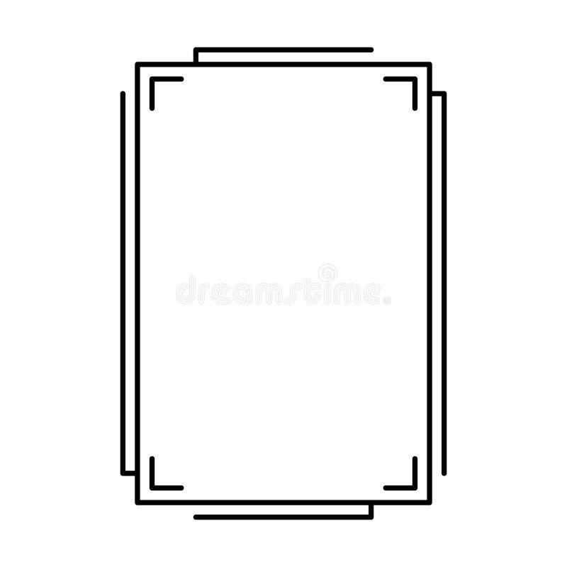 Rectangle Frame Shape Icon, Vertical Decorative Vintage Border Doodle ...