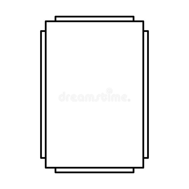 Rectangle Frame Shape Icon, Vertical Decorative Vintage Border Doodle ...