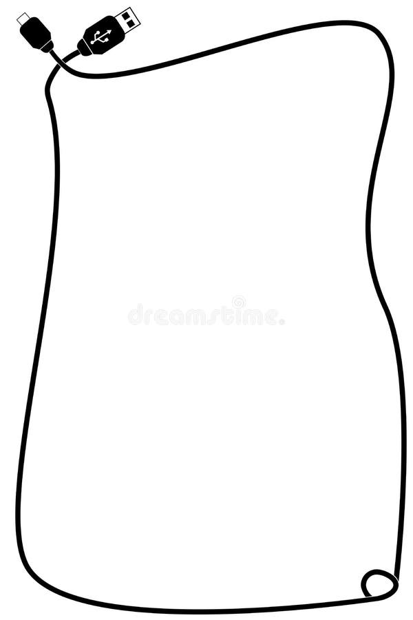 Rectangle Frame - USB Cable at at White Background Stock Vector ...