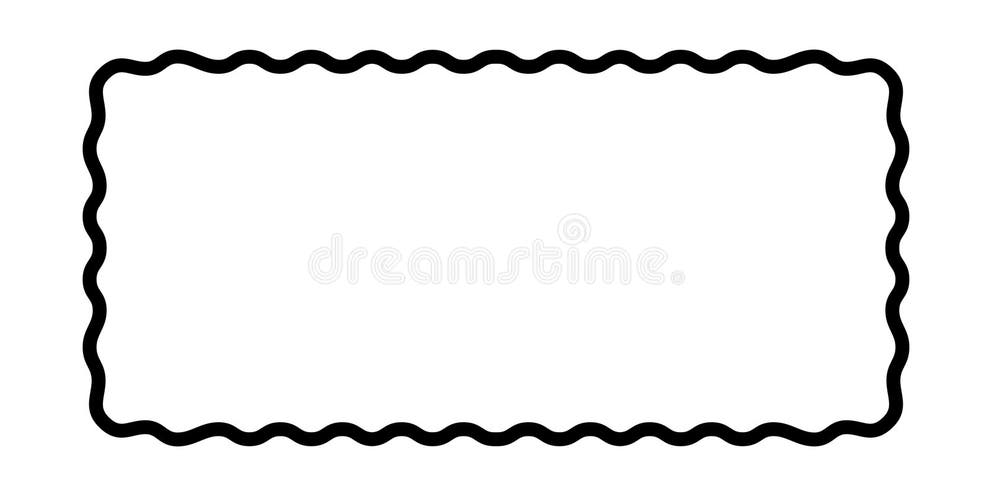 Rectangle Frame with Wavy Edges. Rectangular Shape with Curvy Borders ...