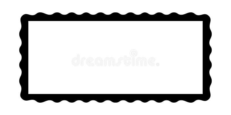 Rectangle Frame with Wavy Edges. Rectangular Shape with Curvy Borders ...