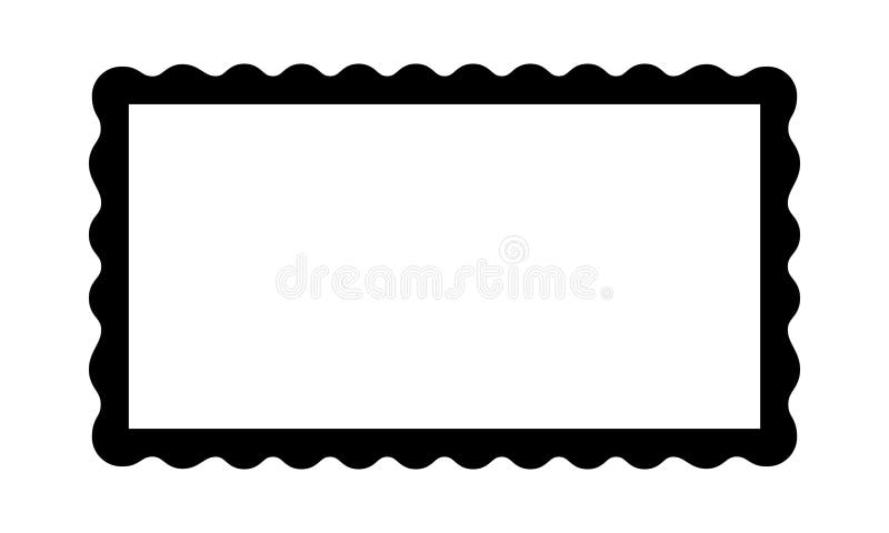 Rectangle Frame with Wavy Edges. Rectangular Shape with Curvy Borders ...