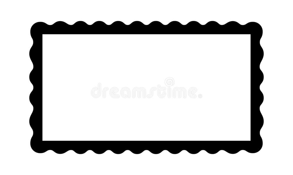 Rectangle Frame with Wavy Edges. Rectangular Shape with Curvy Borders ...
