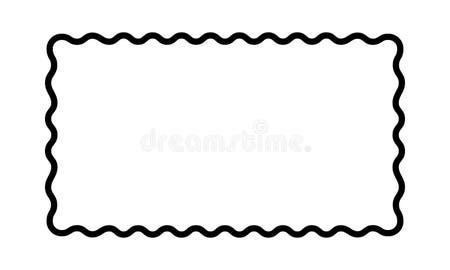 Rectangle Frame with Wavy Edges. Rectangular Shape with Curvy Borders ...