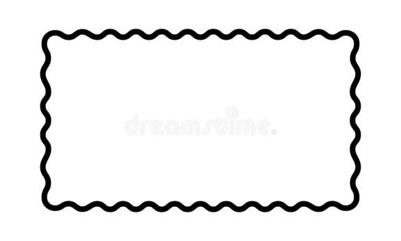 Rectangle Frame with Wavy Edges. Rectangular Shape with Curvy Borders ...