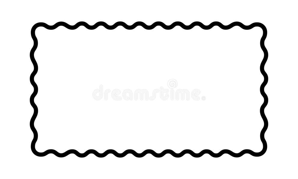 Rectangle Frame with Wavy Edges. Rectangular Shape with Curvy Borders ...