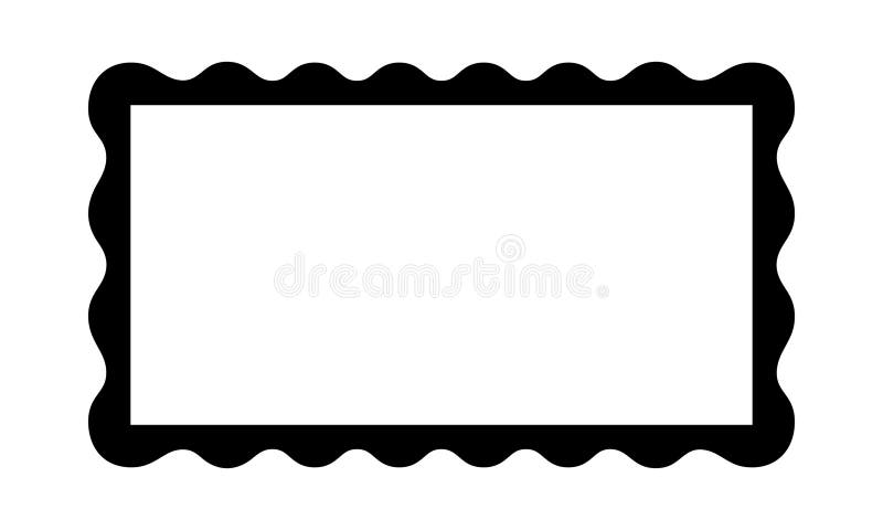 Rectangle Frame with Wavy Edges. Rectangular Shape with Scalloped ...
