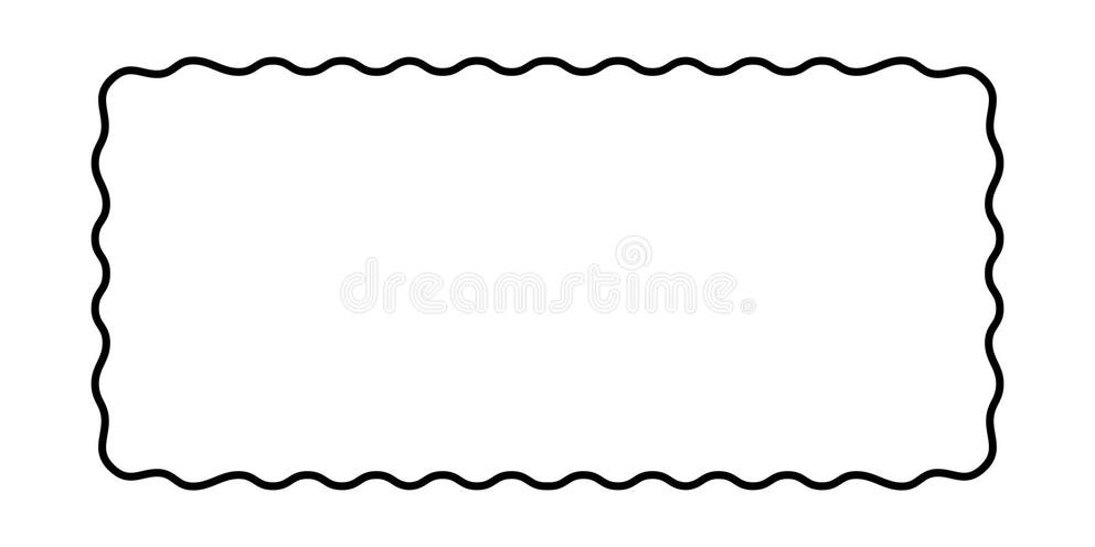 Rectangle Frame with Wavy Edges. Rectangular Shapes with Curvy Borders ...