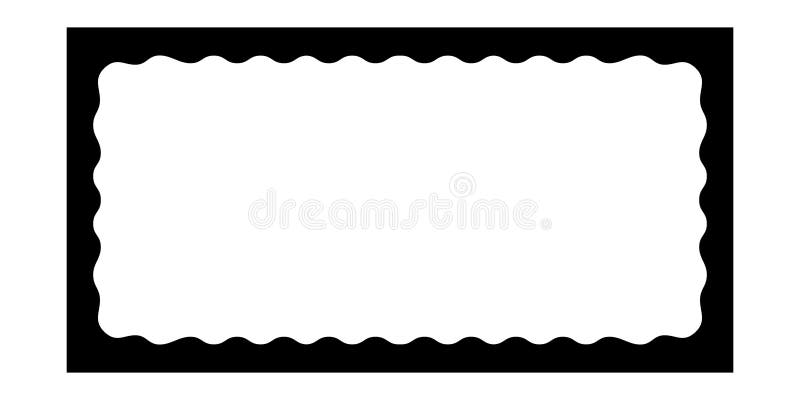 Rectangle Frame with Wavy Inner Edges. Rectangular Vignette with Curvy ...