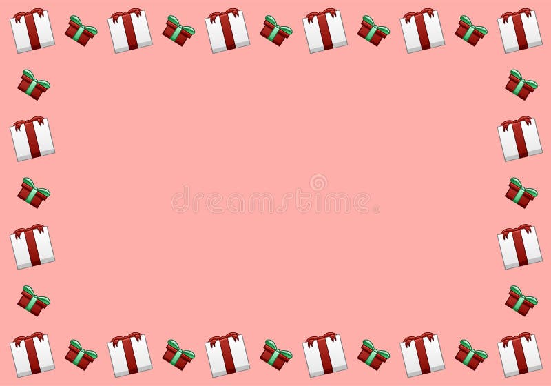 Rectangle Frame with White and Red Gift Boxes Stock Illustration ...