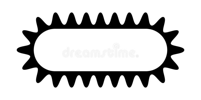 Rectangle Frame with Wiggly Edges. Rectangular Shape with Frilly ...