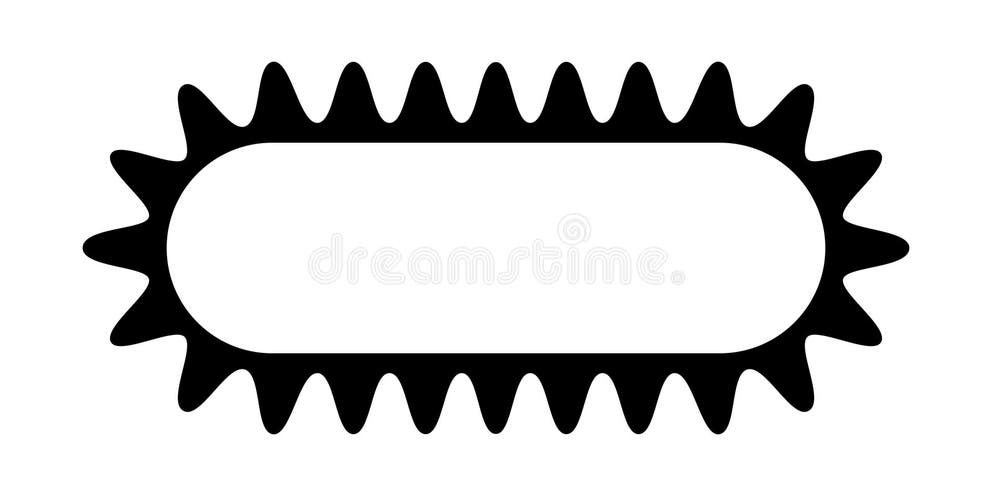 Rectangle Frame with Wiggly Edges. Rectangular Shape with Frilly ...