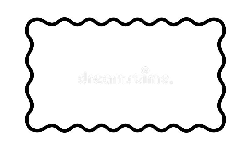 Rectangle Frame with Wiggly Edges. Rectangular Shape with Scallop ...