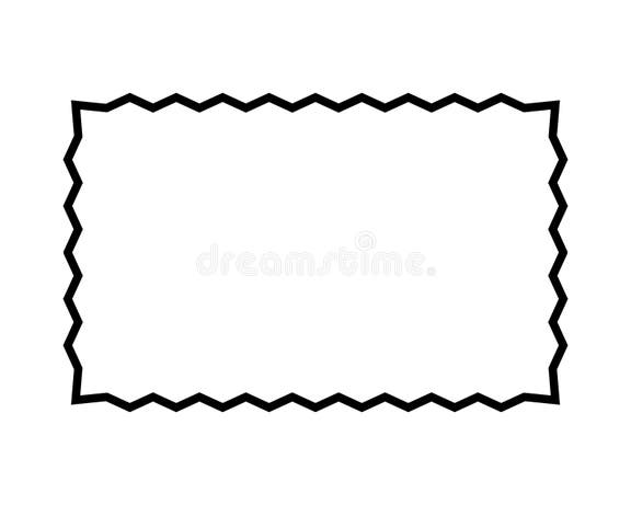 Rectangle Frame with Zig Zag Edges. Empty Text Box, Speech Bubble, Tag ...