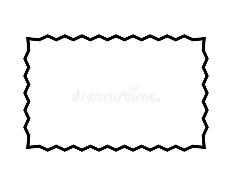 Rectangle Frame with Zig Zag Edges. Empty Text Box, Speech Bubble, Tag ...